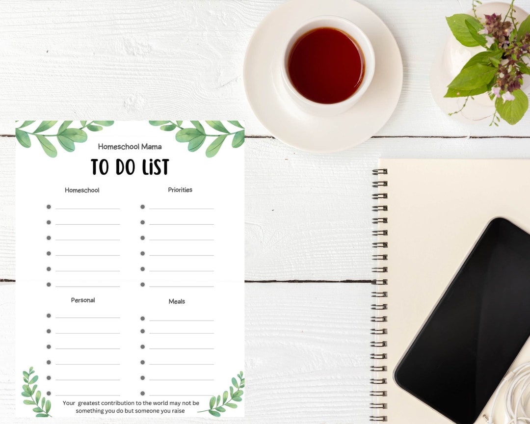 Homeschool Mom Single Page Daily Planner Download, SAHM Daily Planner ...