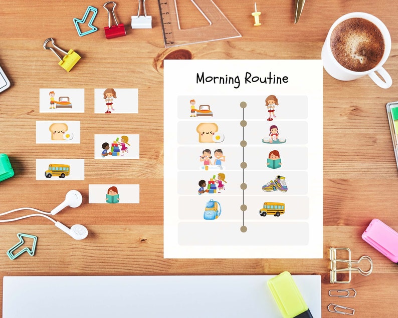 Kinder Morgen Routine zum Ausdrucken, Kleinkind Morgen Routine, Kinder ...