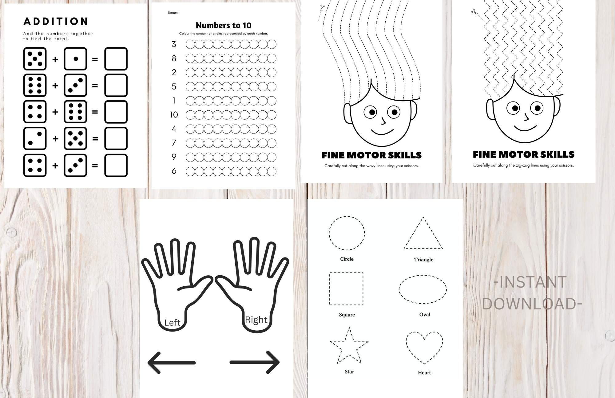 Preschool Kinder Activity Bundle, Busy Binder, Instant Download ...