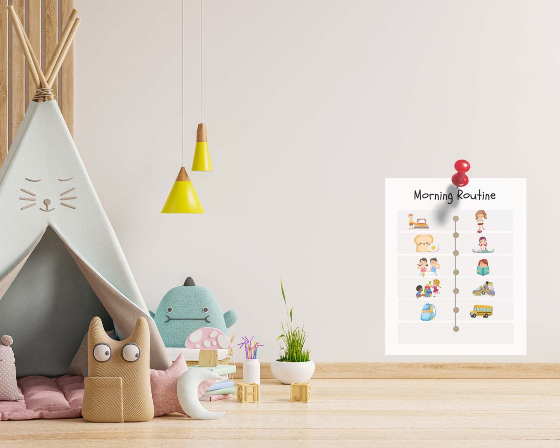 Kinder Morgen Routine zum Ausdrucken, Kleinkind Morgen Routine, Kinder ...