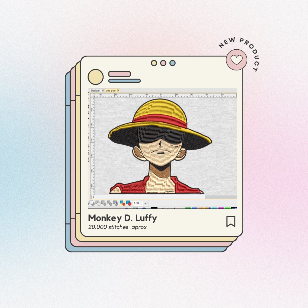 MONKEY D. LUFFY Pattern Embroidery Design - Etsy