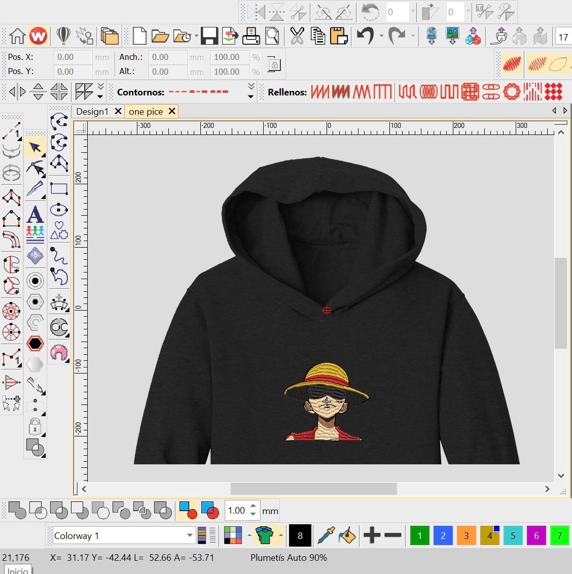 MONKEY D. LUFFY Pattern Embroidery Design - Etsy