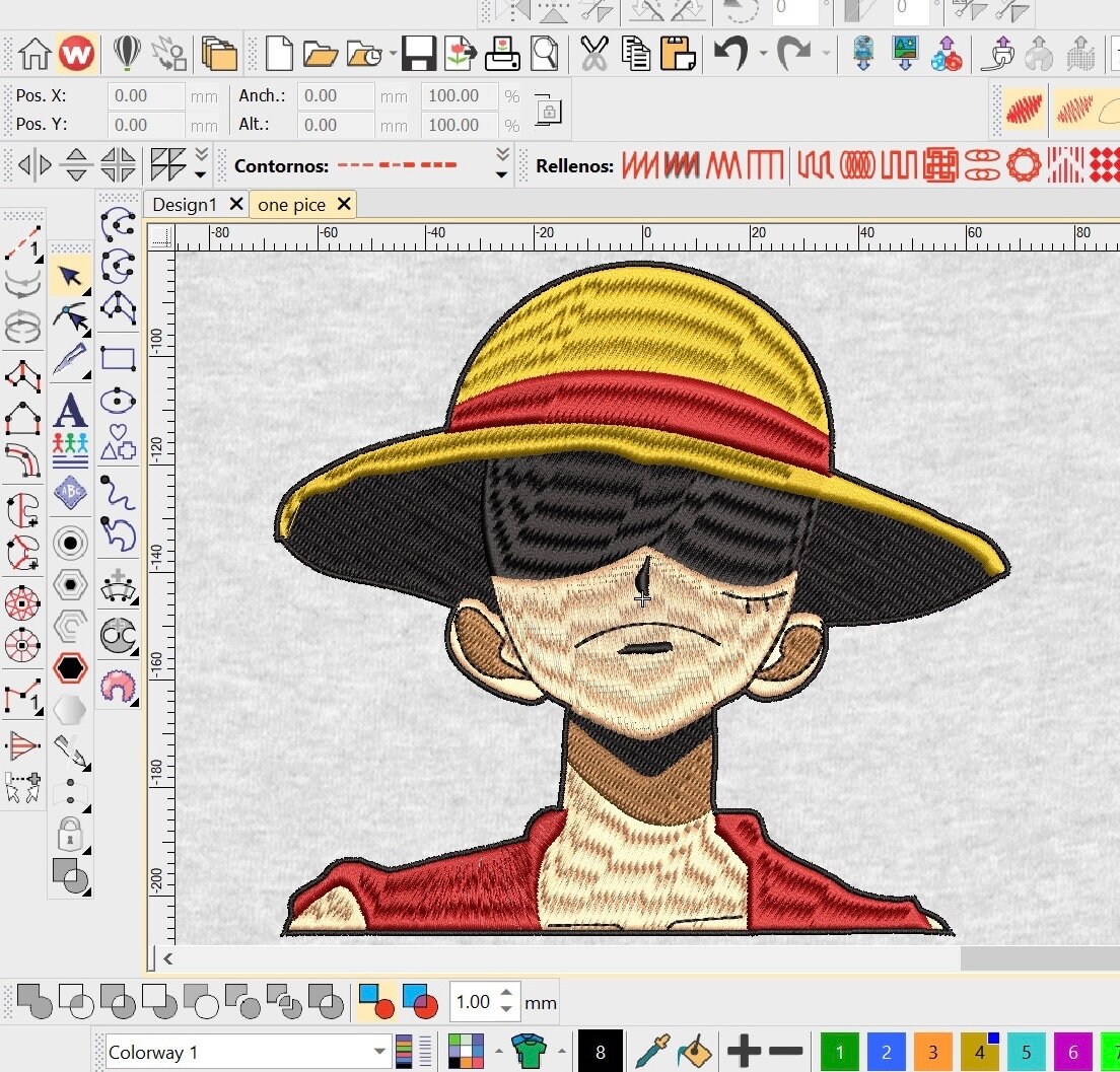 MONKEY D. LUFFY Pattern Embroidery Design - Etsy