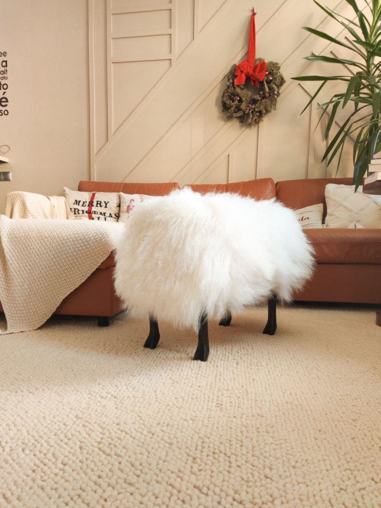 HIGH-END Sheepskin Ottoman/bench - Etsy