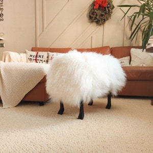 HIGH-END Sheepskin Ottoman/bench - Etsy