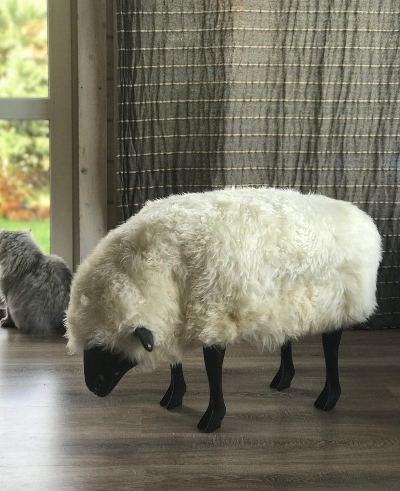 Small Grazing Sheep Sculpture Bench/footrest in Lalanne Style Made of ...
