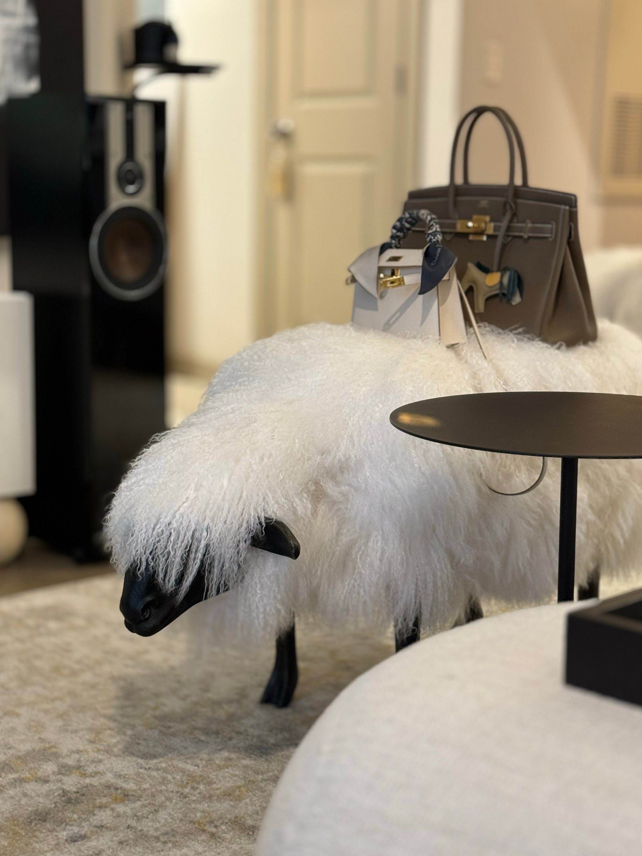 TWO Lalanne Style Couple Sheep Chairs. Luxurious and Fluffy. Life-size ...