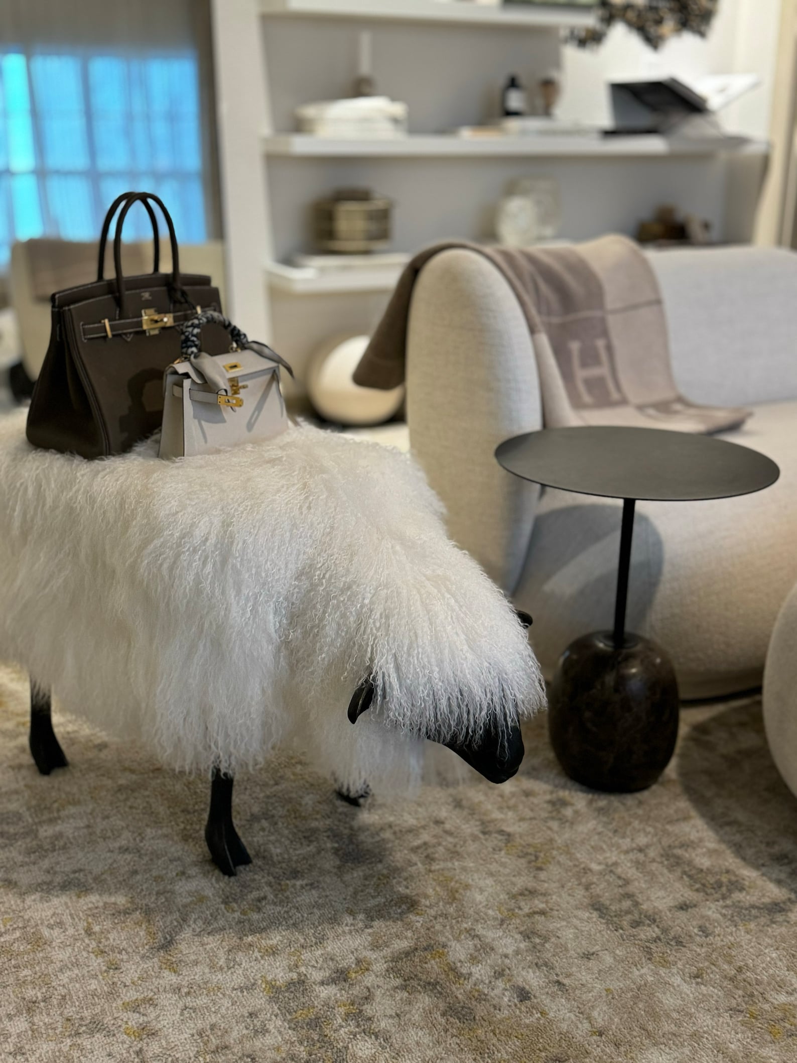 TWO Lalanne Style Couple Sheep Chairs. Luxurious and Fluffy. Life-size ...