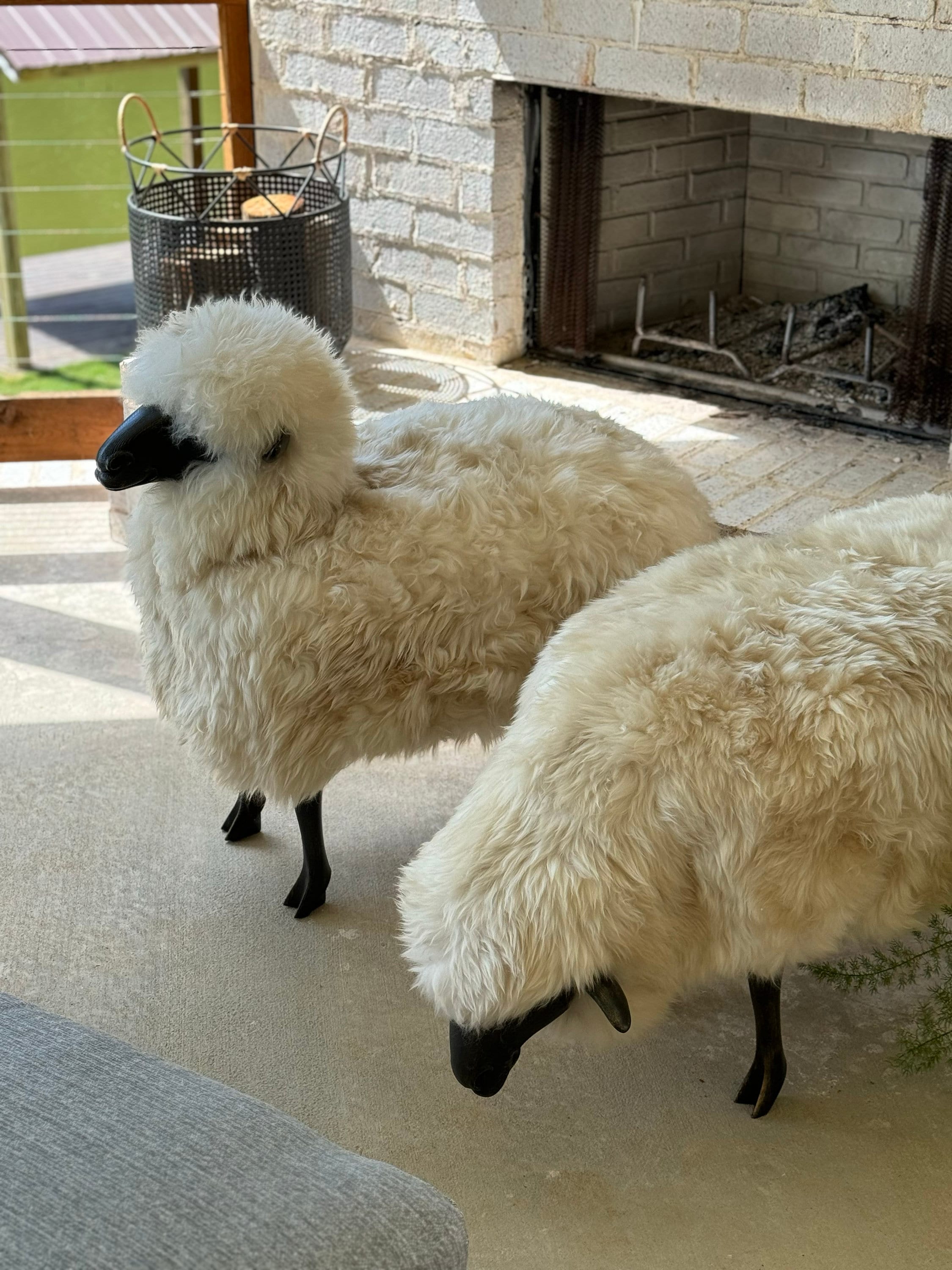 LARGE HIGH-END Grazing Sheep Style Sheepskin Chair in the Style of ...
