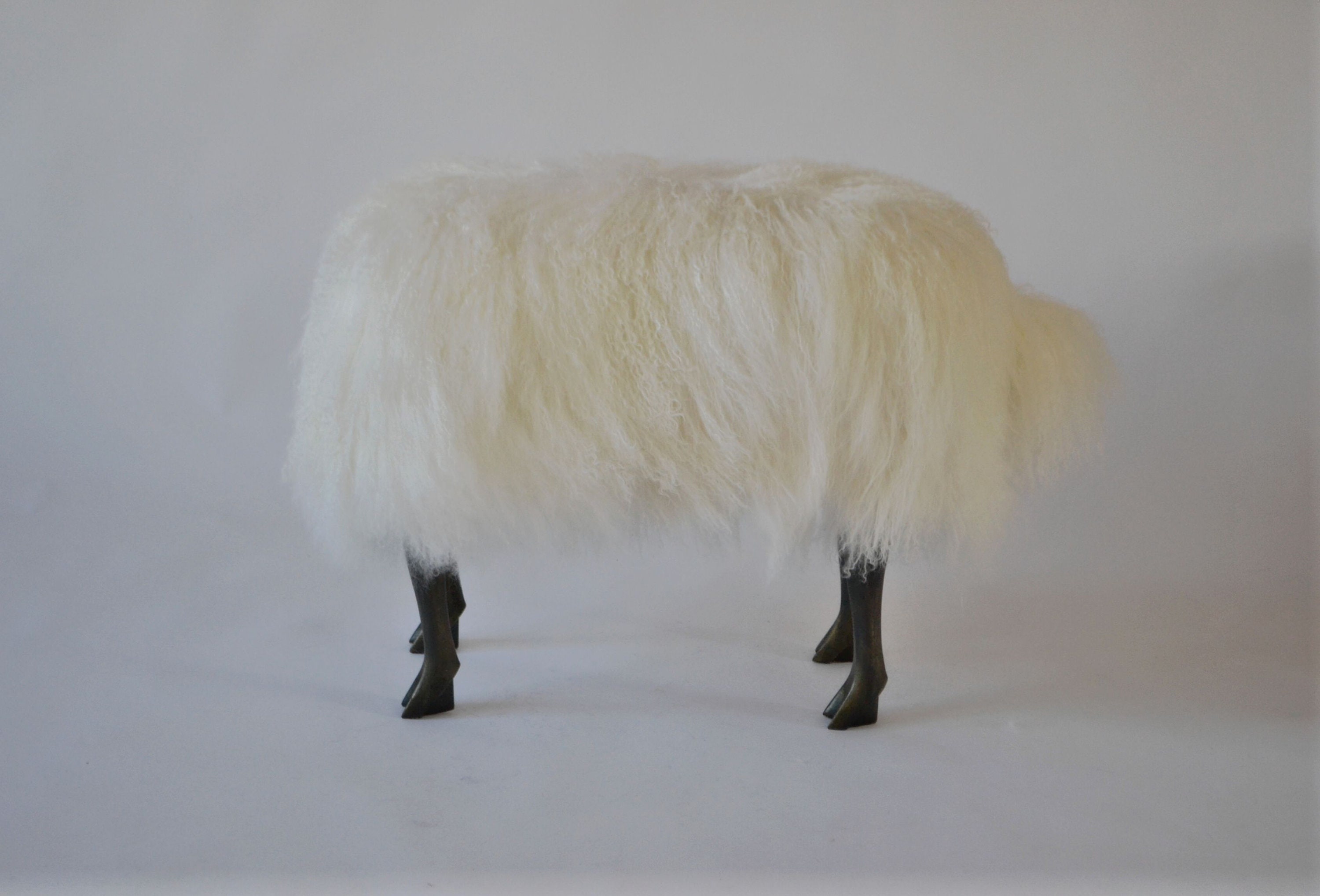 HIGH-END Sheepskin Ottoman/bench - Etsy