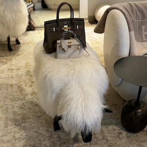 TWO Lalanne Style Couple Sheep Chairs. Luxurious and Fluffy. Life-size ...