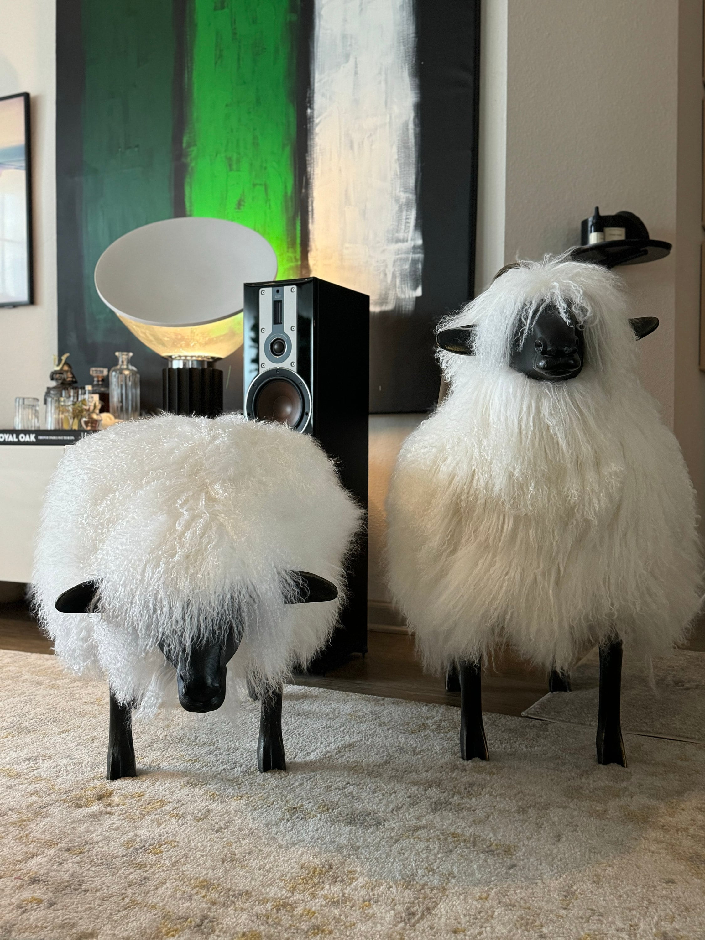 TWO Lalanne Style Couple Sheep Chairs. Luxurious and Fluffy. Life-size ...