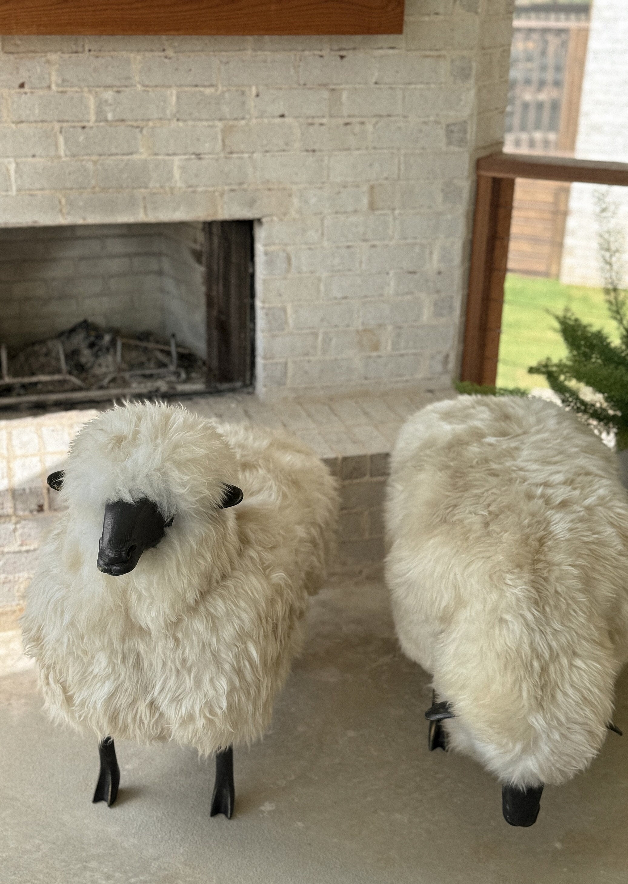 LARGE HIGH-END Grazing Sheep Style Sheepskin Chair in the Style of ...