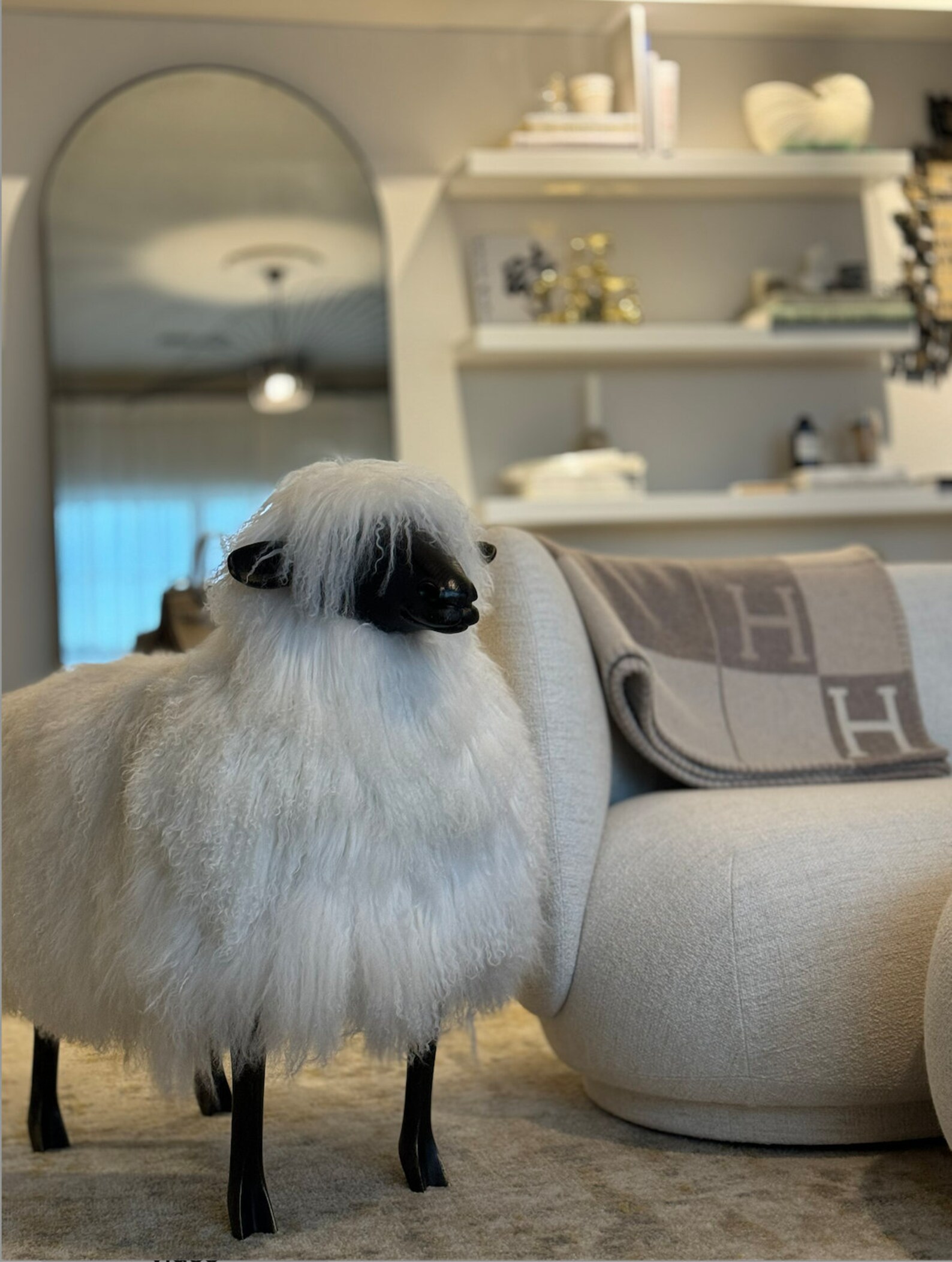 TWO Lalanne Style Couple Sheep Chairs. Luxurious and Fluffy. Life-size ...