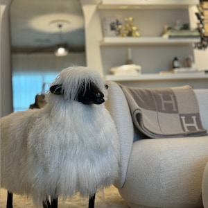 TWO Lalanne Style Couple Sheep Chairs. Luxurious and Fluffy. Life-size ...