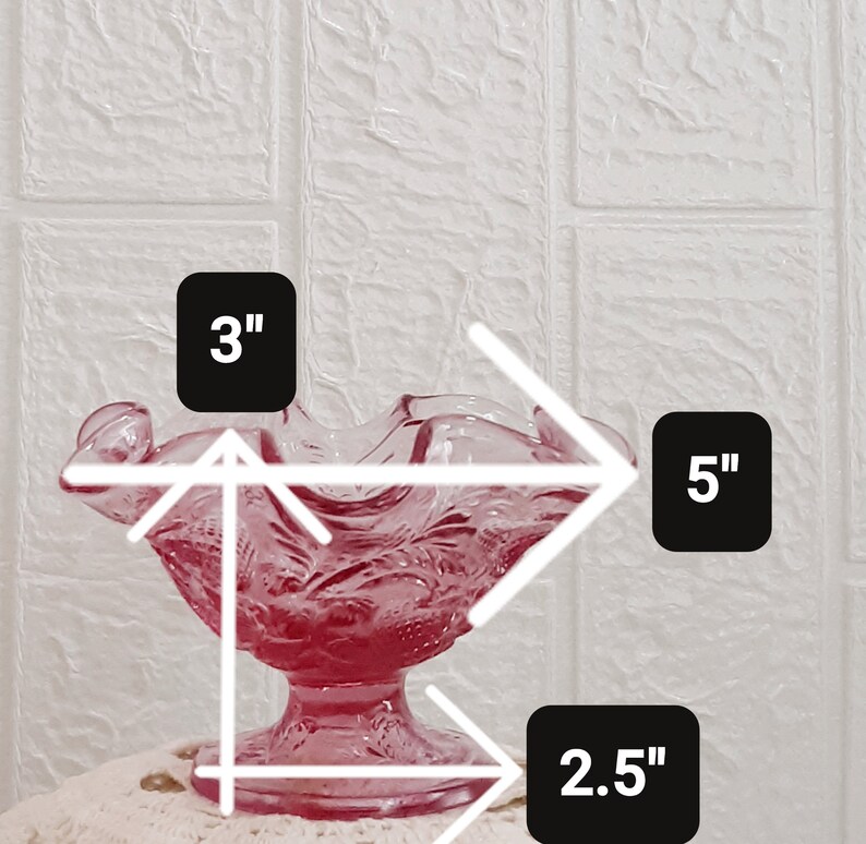 Vintage Fenton Dusty Rose DK Strawberry Pattern 1992 Pedestal Nut Dish ...