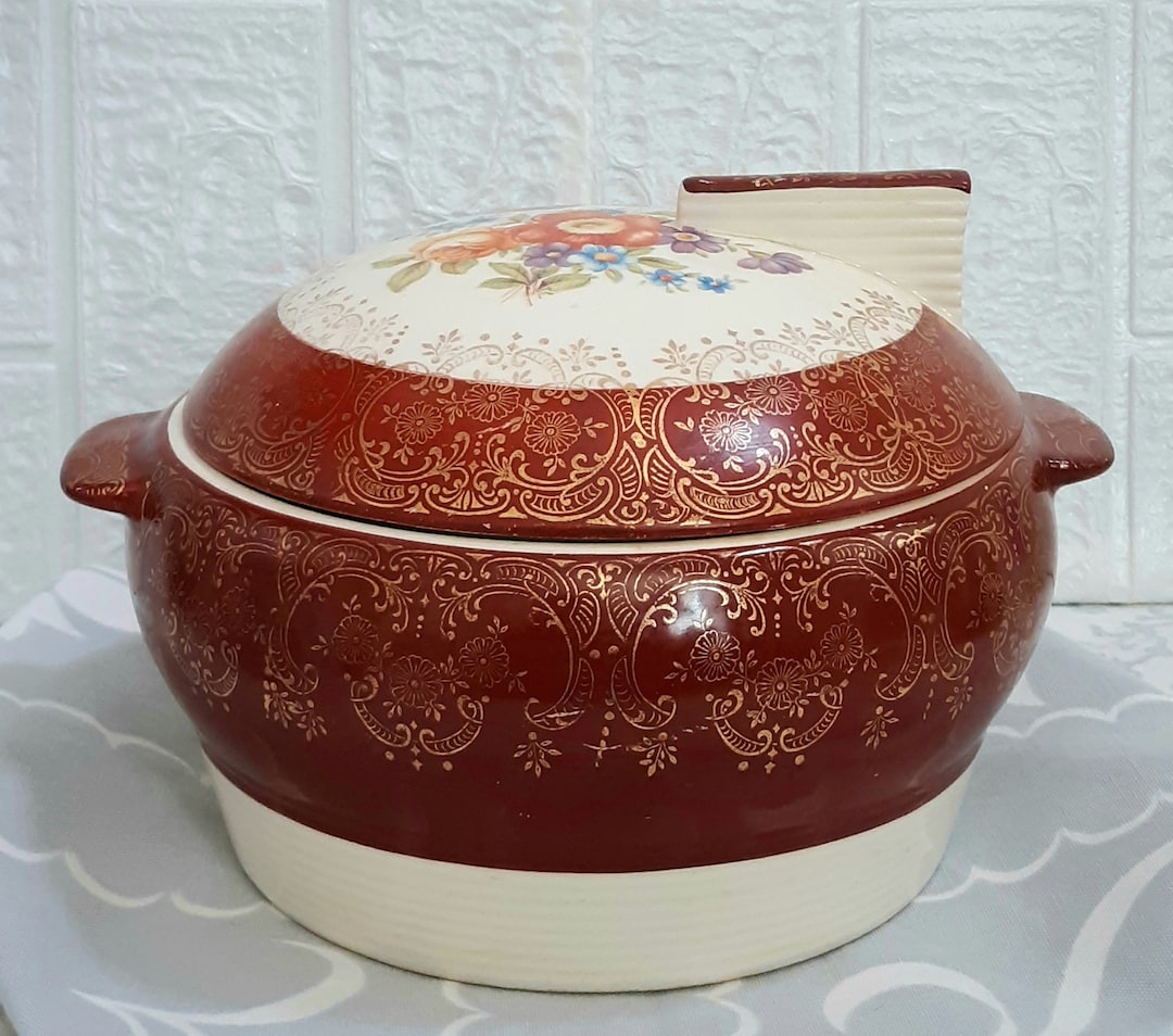 Vintage Limoges Triumph American Meissen Rose Maroon Emperor Covered ...