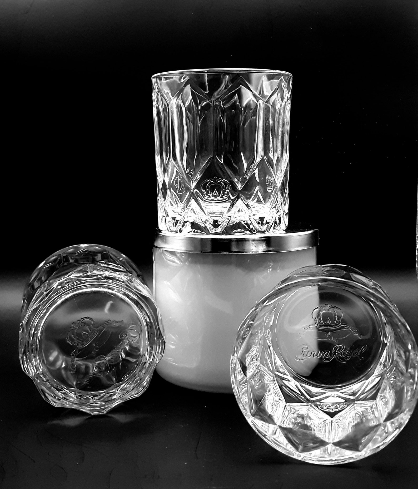 3 Vintage Diamond Pattern crown Royal on the Rocks Glasses - Etsy
