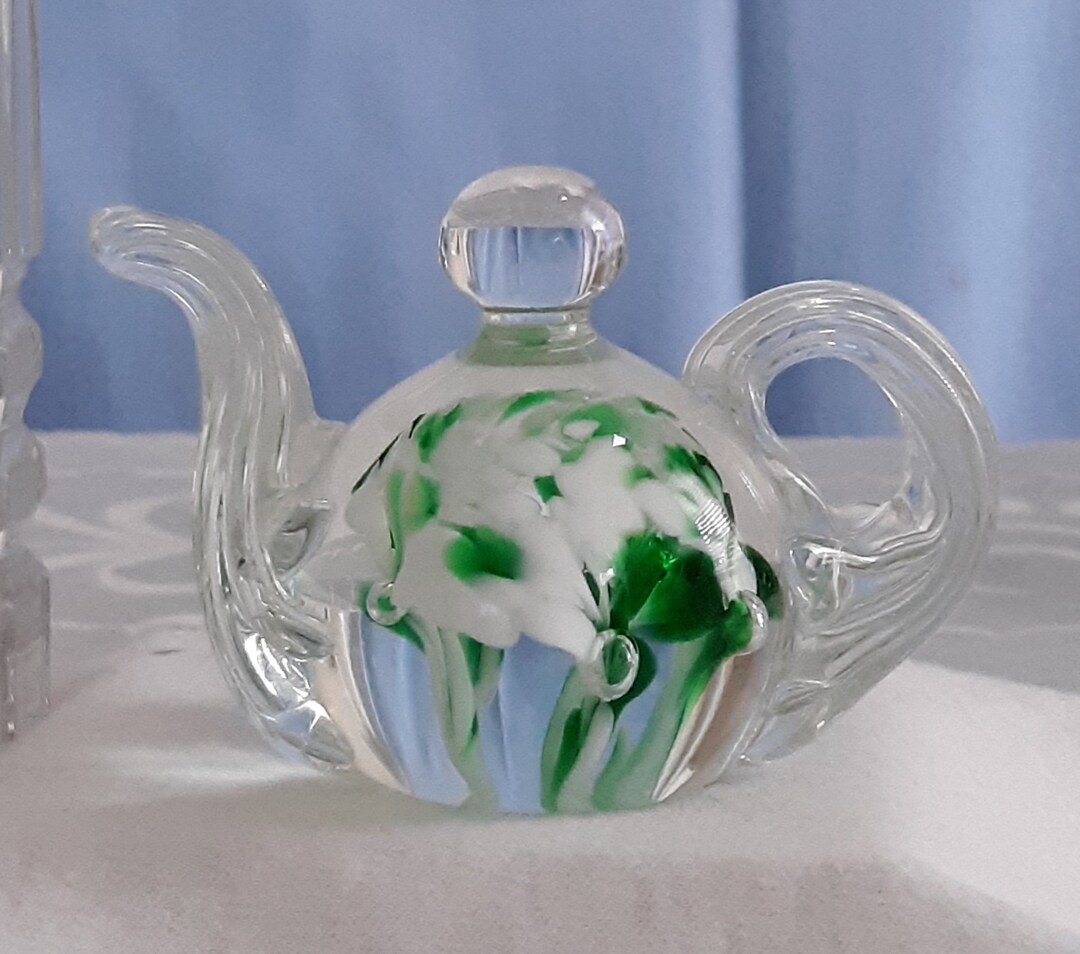 Vintage Gibson 1993 Glass Teapot Paperweight - Etsy