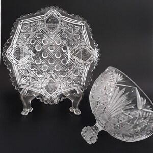 Vintage Glass Covered Butter Dish. the Lid is in the "madora" AKA ...