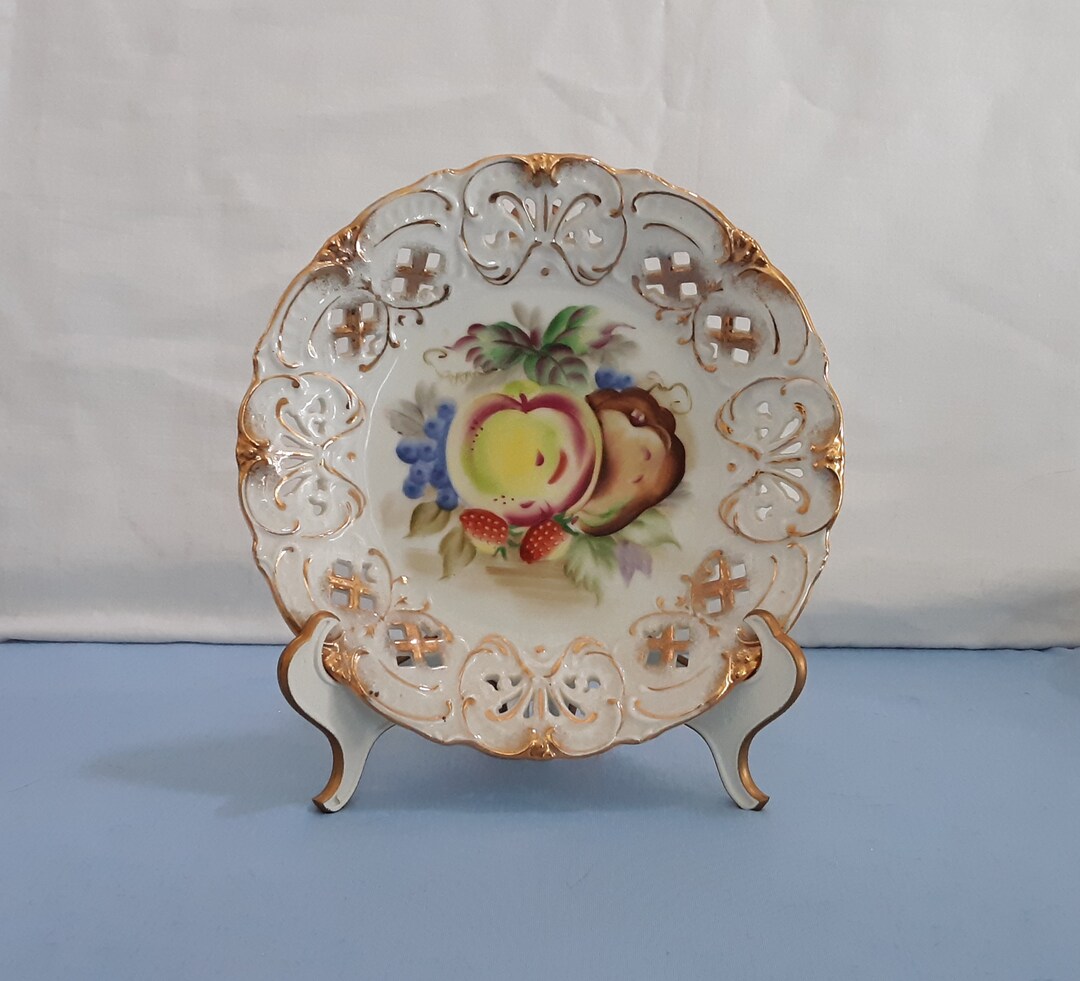 Vintage Lefton China Collectable Plate 268. Handpainted With Fruit and ...