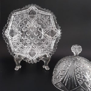 Vintage Glass Covered Butter Dish. the Lid is in the "madora" AKA ...