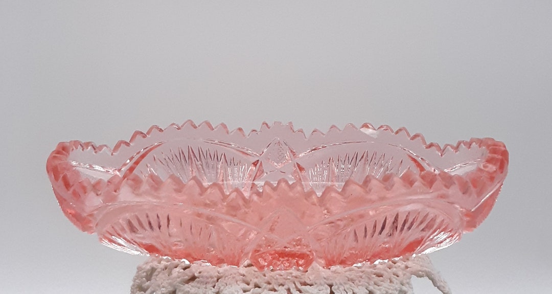 Antique (EAPG) Imperial Glass Co. Nucut Pink Lead Crystal Sawtooth ...