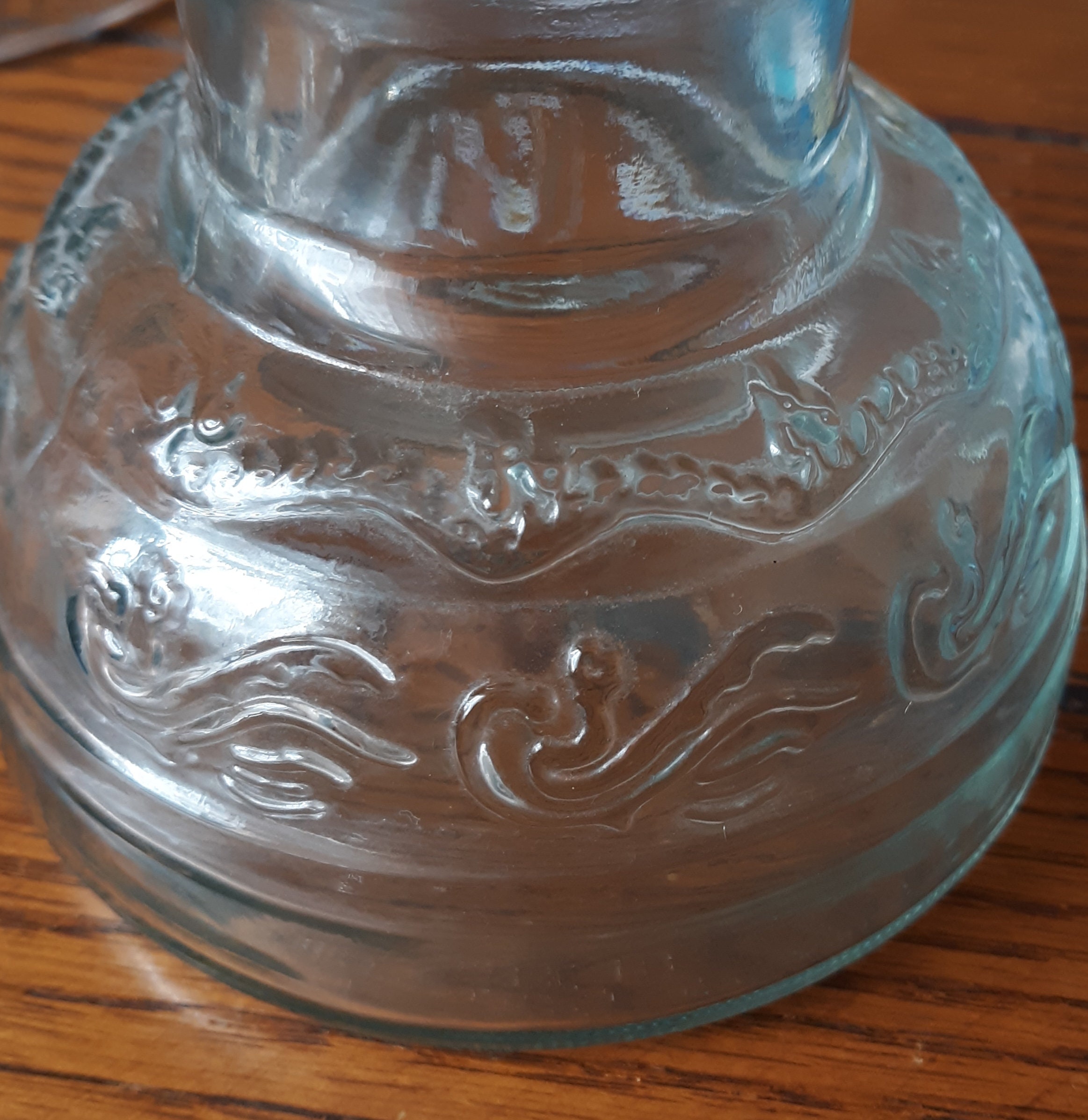 Antique Cottagecore Clear Glass Oil Lamp. Made in USA in Danbury, CT ...