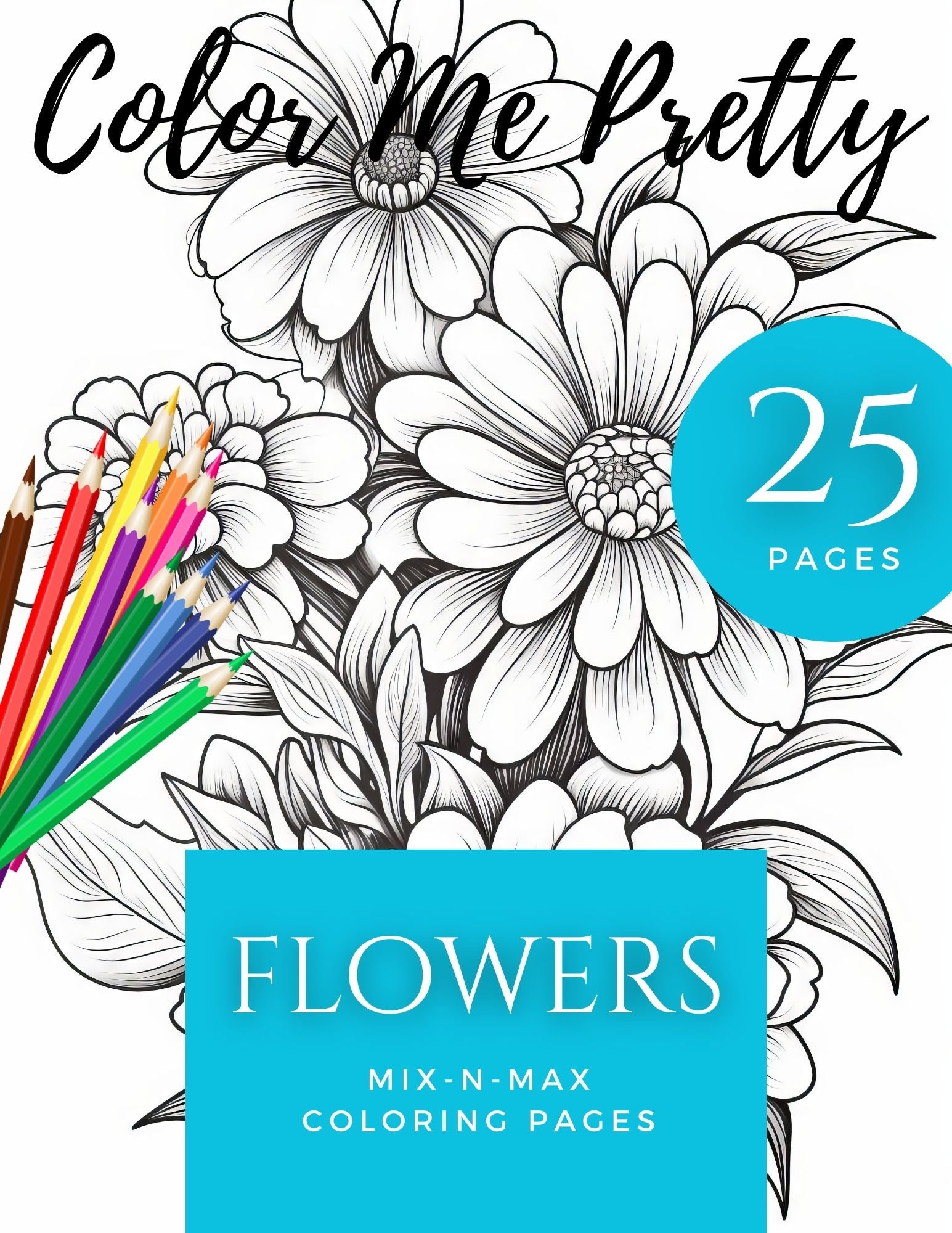Flower Coloring Book - Etsy