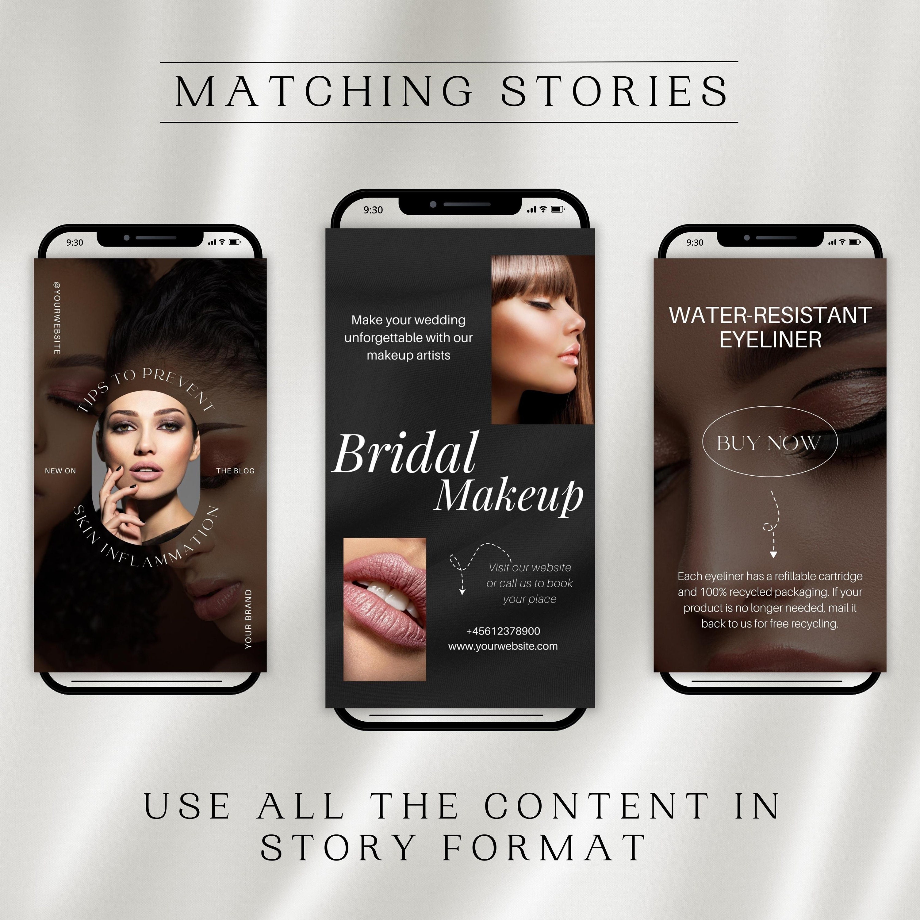 110 Makeup Artist Instagram Templates Black Luxury Makeup Posts Makeup ...