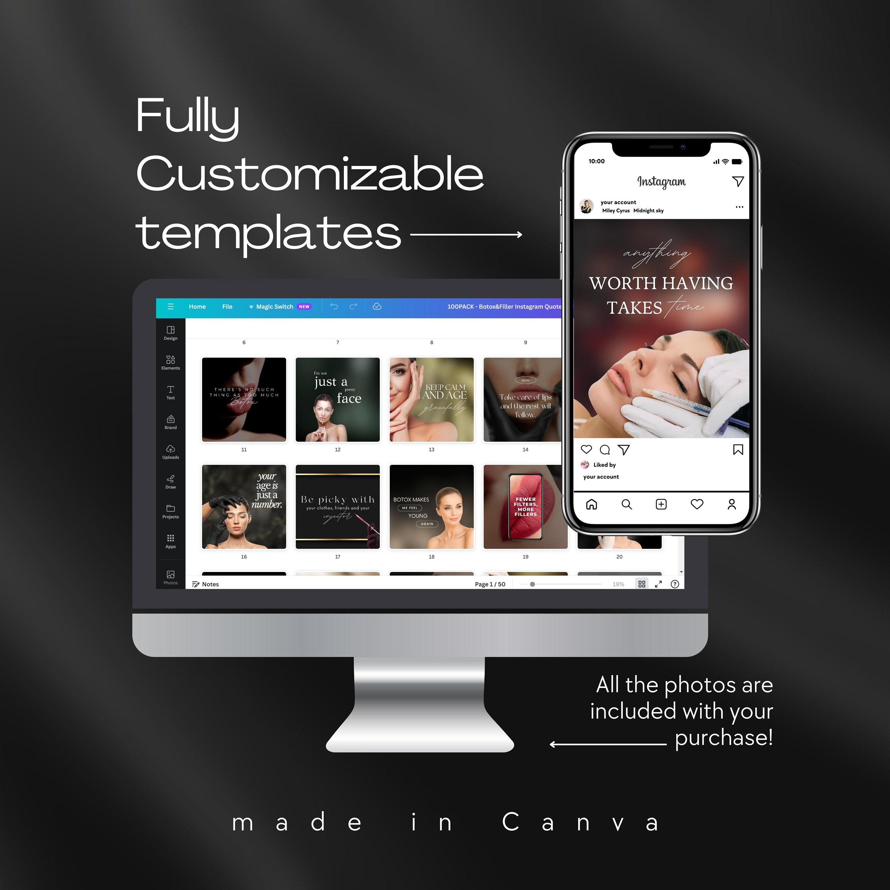 100 Botox&filler Instagram Quote Template Nurse Injector Instagram ...