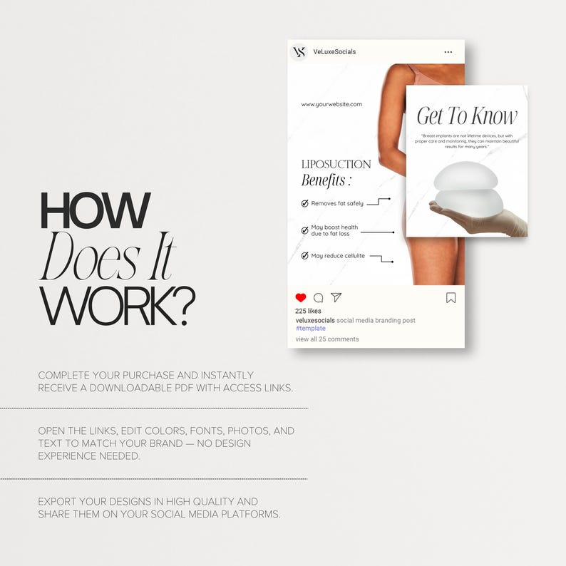 Plastic Surgery Instagram Templates | Rhinoplasty, Liposuction, Breast ...