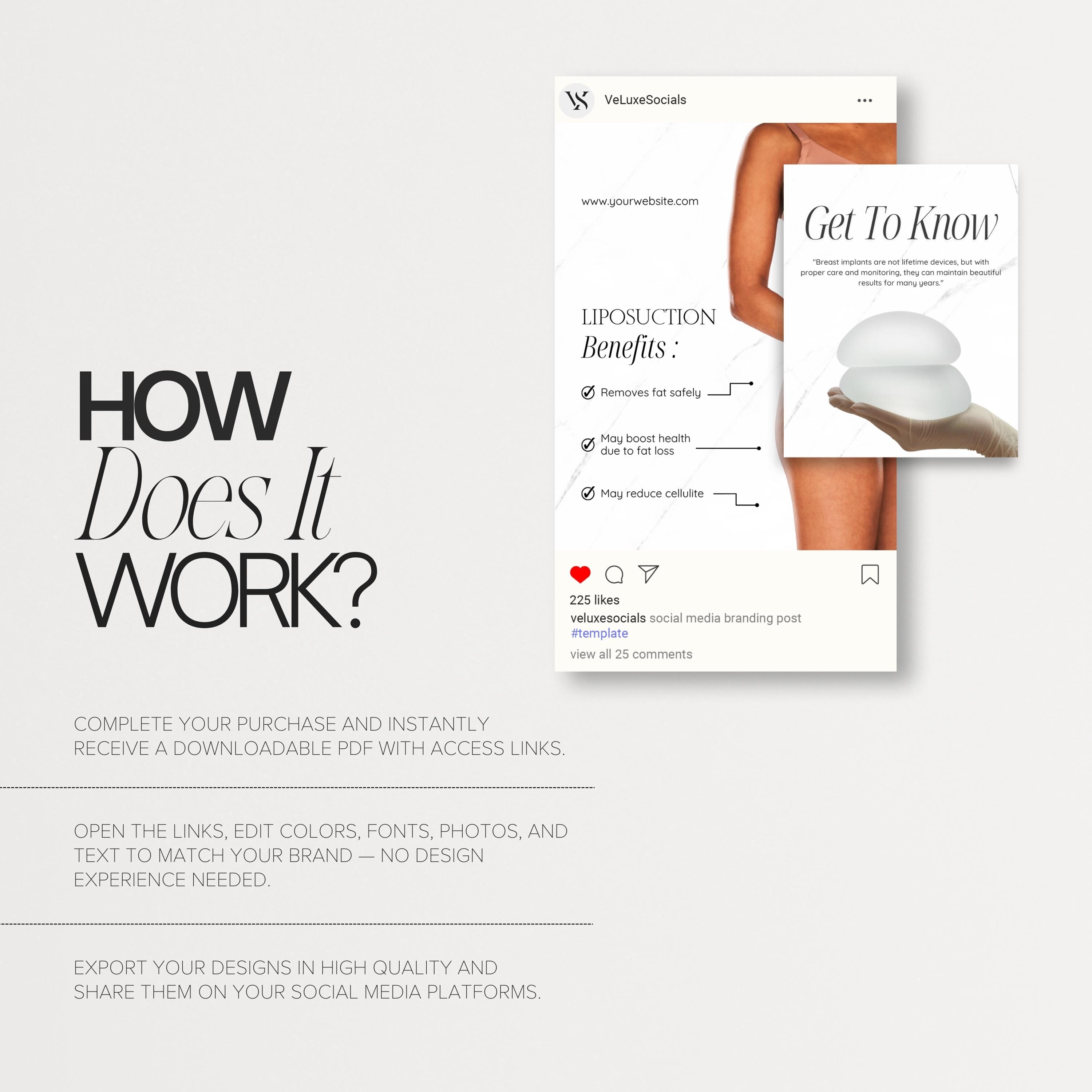 Plastic Surgery Instagram Templates | Rhinoplasty, Liposuction, Breast ...