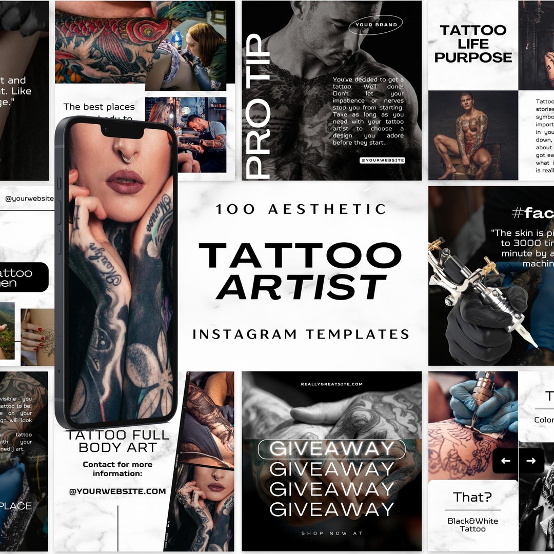 100 Tattoo Artist Instagram Templates Black Luxury Tattoo - Etsy
