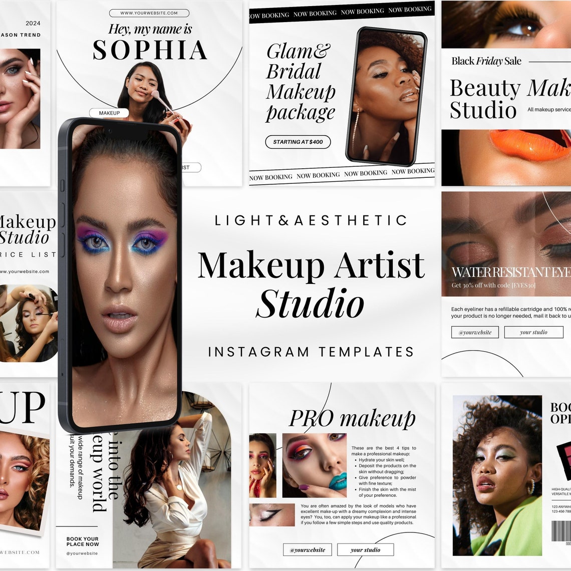 100 Makeup Artist Instagram Templates Makeup Artist Posts Makeup ...