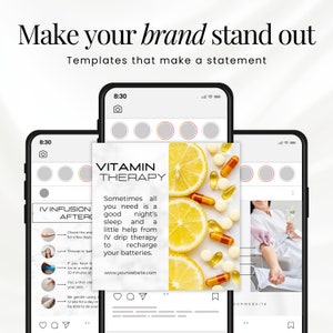 White IV Therapy Instagram Templates | Light IV Therapy Branding | IV ...