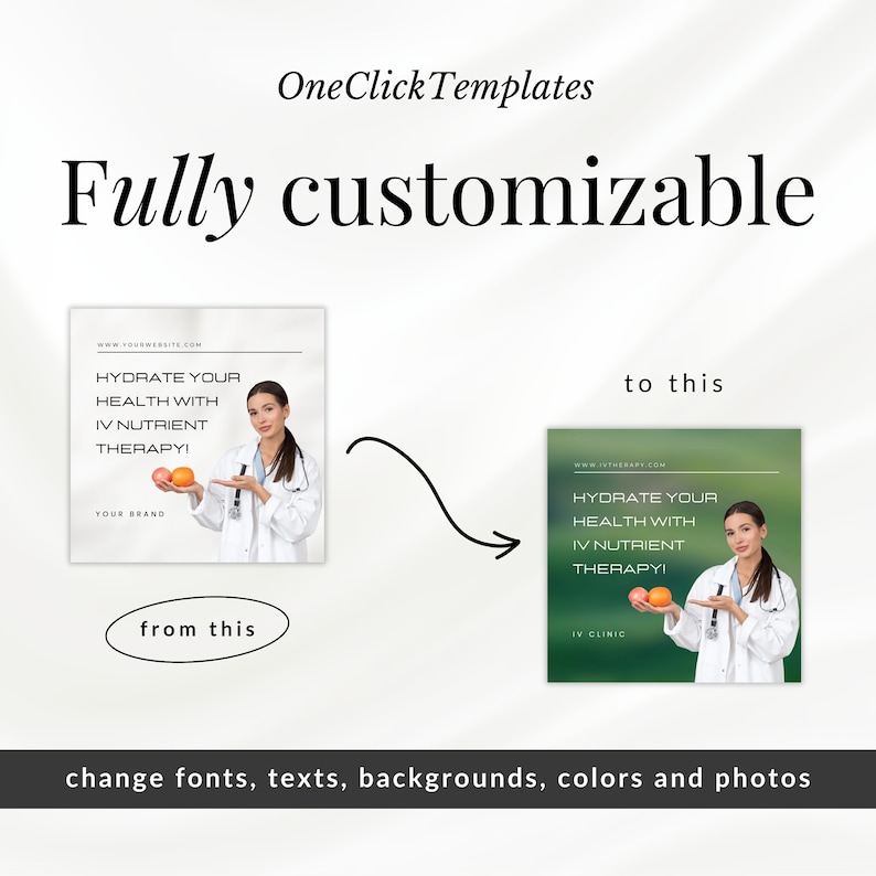 White IV Therapy Instagram Templates Light IV Therapy Branding IV ...