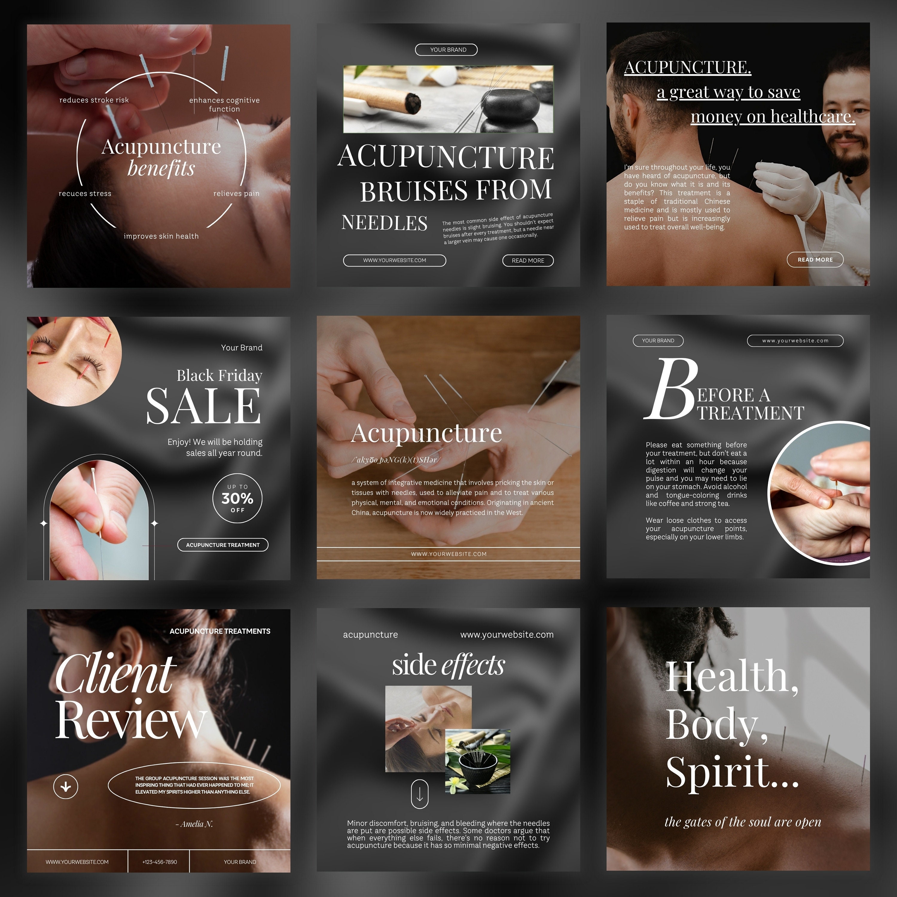 Acupuncture Instagram Templates Acupuncture Instagram Posts TCM ...