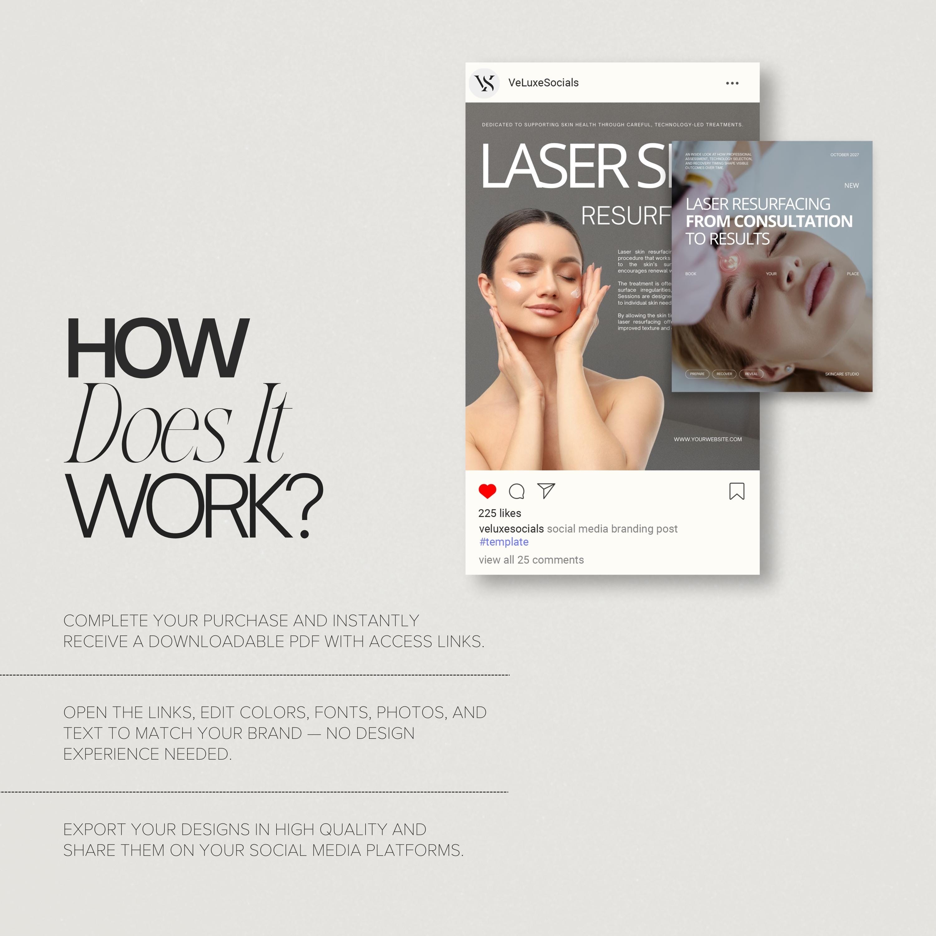 Laser Skin Resurfacing Template | Laser Skin Resurfacing Canva Posts ...