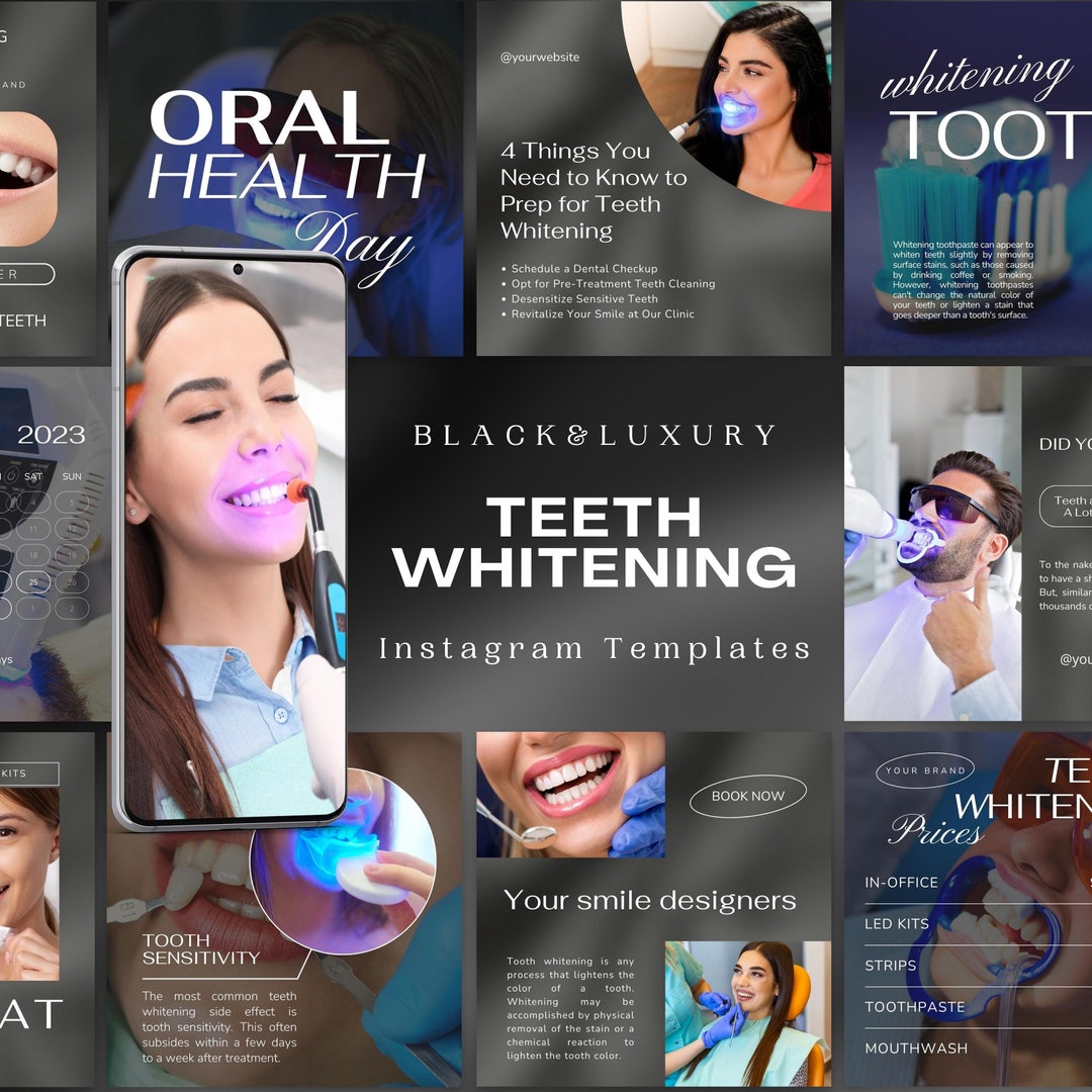 120 Teeth Whitening Instagram Templates | Teeth Whitening Branding ...