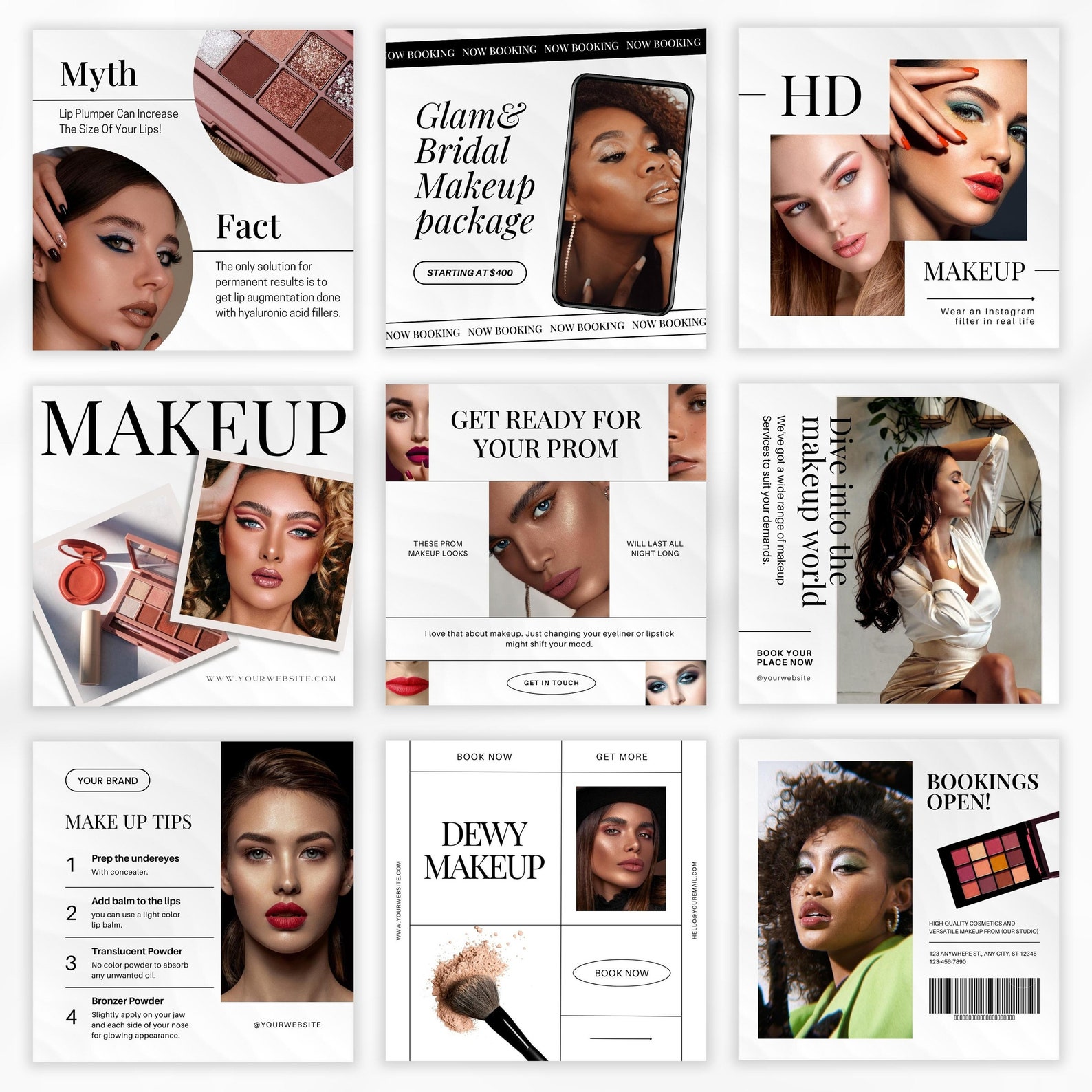 100 Makeup Artist Instagram Templates Makeup Artist Posts Makeup ...