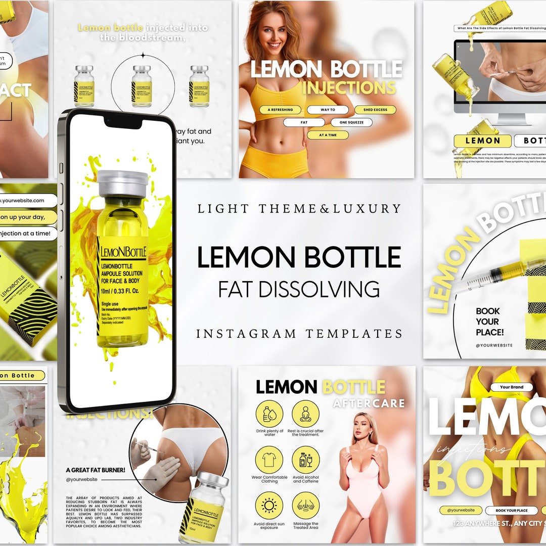 Lemon Bottle Instagram Templates | Fat Dissolving Injections Posts ...