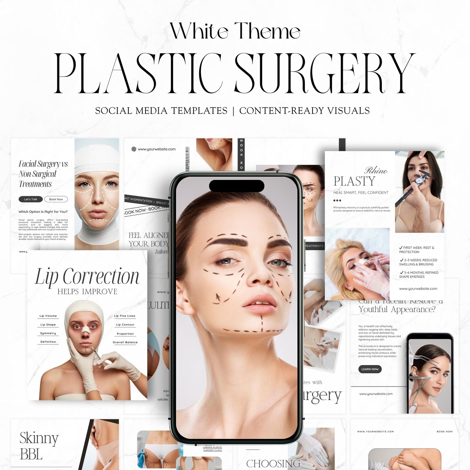 Plastic Surgery Instagram Templates | Rhinoplasty, Liposuction, Breast ...