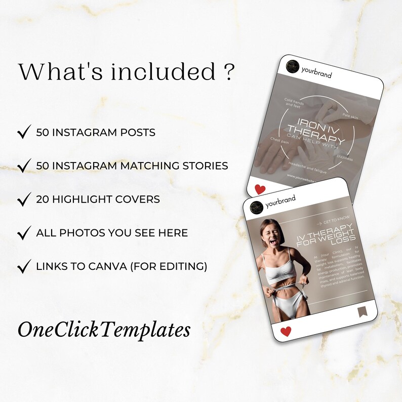 120 IV Drip Therapy Instagram Templates | IV Therapy Instagram ...