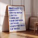 Blue House Rules Print, Rules Wall Art, Do It for the Plot, House Rules ...
