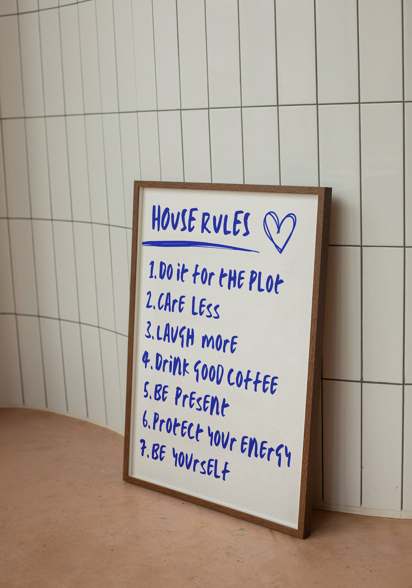 Blue House Rules Print, Rules Wall Art, Do It for the Plot, House Rules ...