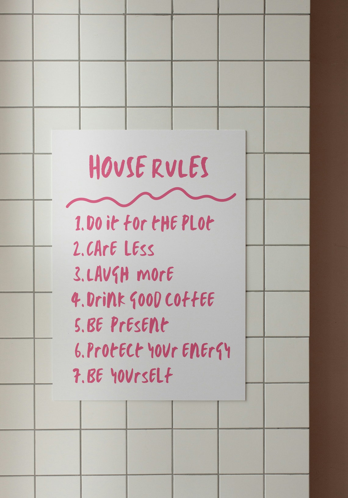 Pink House Rules Print, Funny House Rules Print, Do It for the Plot ...