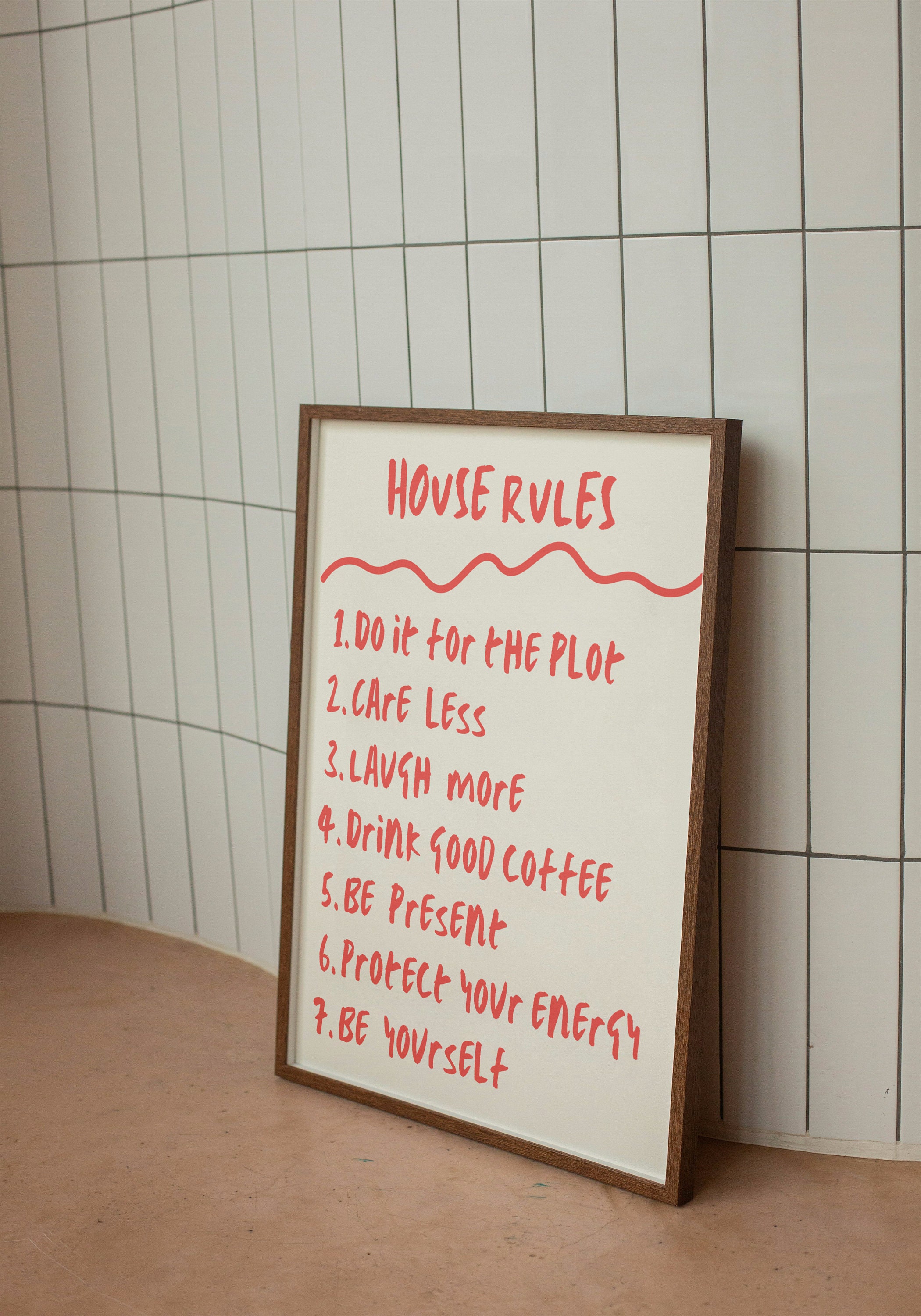 House Rules Art Print, Minimalist Wall Print, Modern Art Print, Digital ...