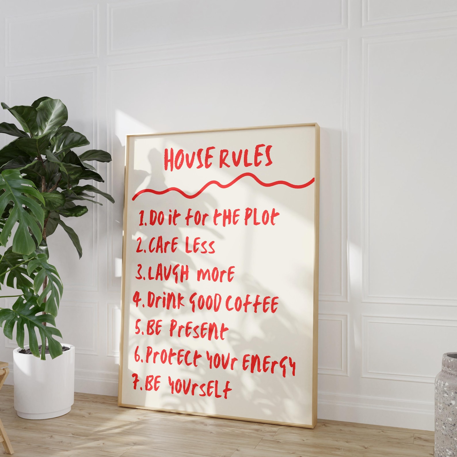 House Rules Art Print, Minimalist Wall Print, Modern Art Print, Digital ...