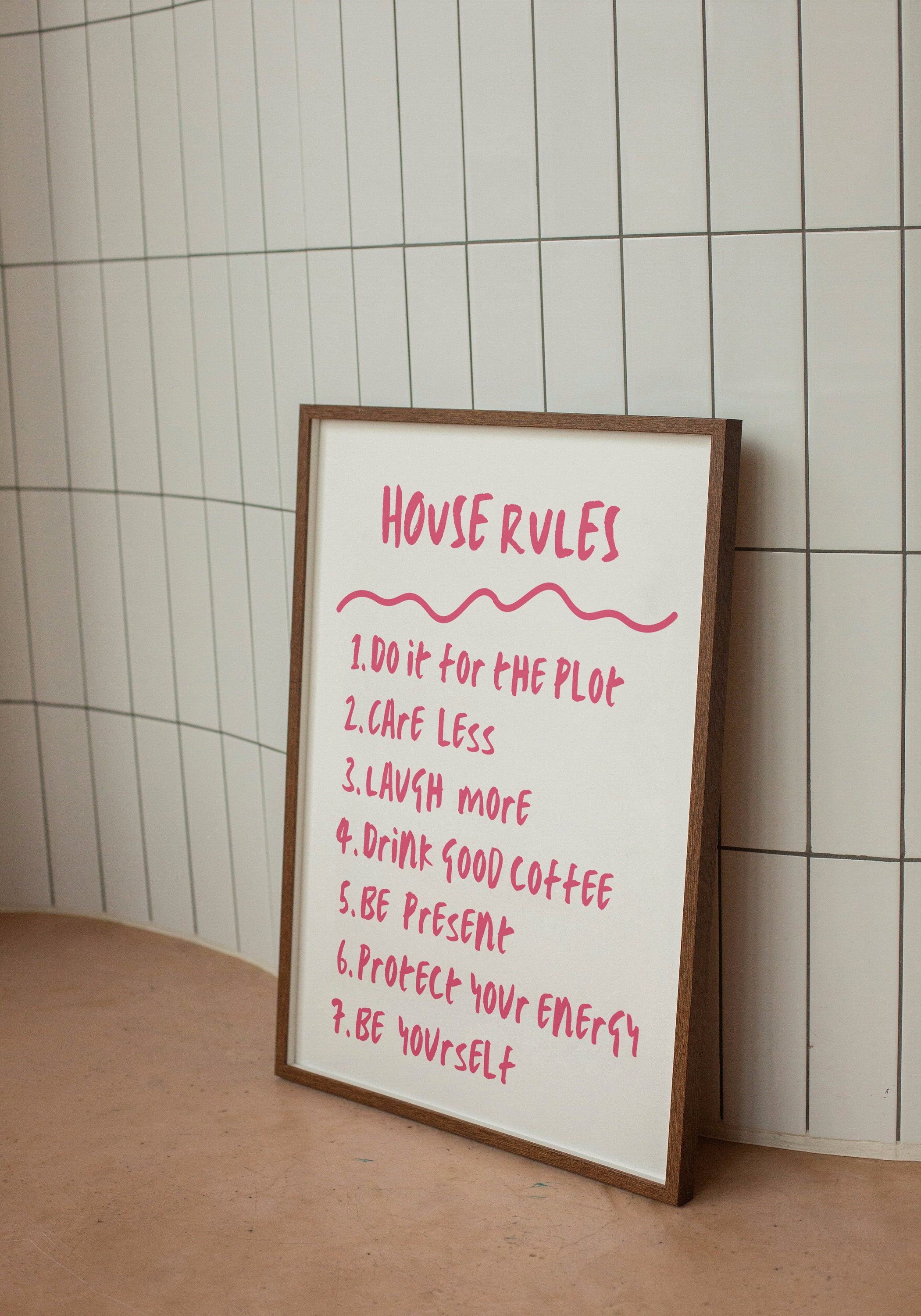 Pink House Rules Print, Funny House Rules Print, Do It for the Plot ...